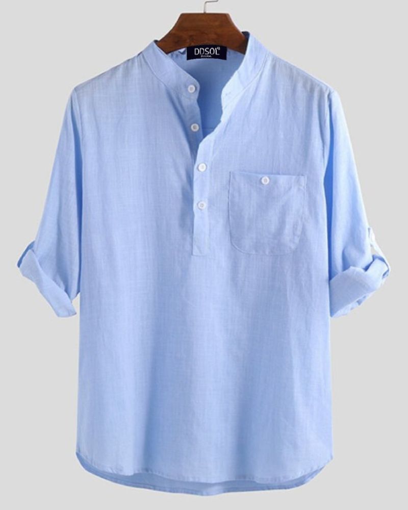 Men's Light Blue Casual Shirt – Cotton Bay